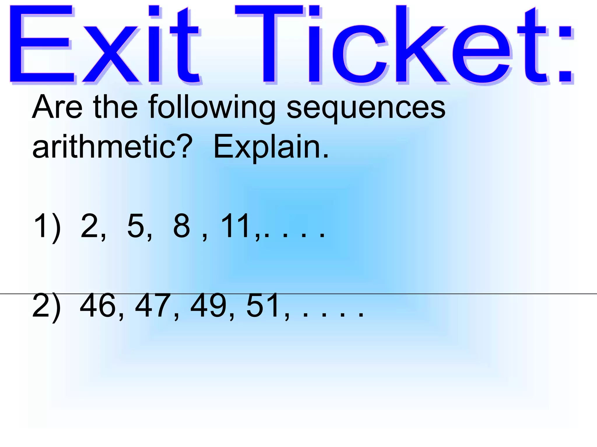 arithmetic sequences explicit.ppt