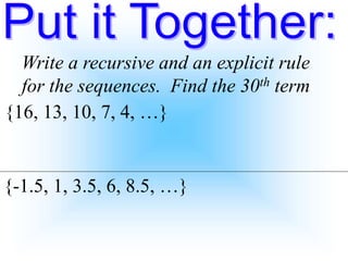 arithmetic sequences explicit.ppt