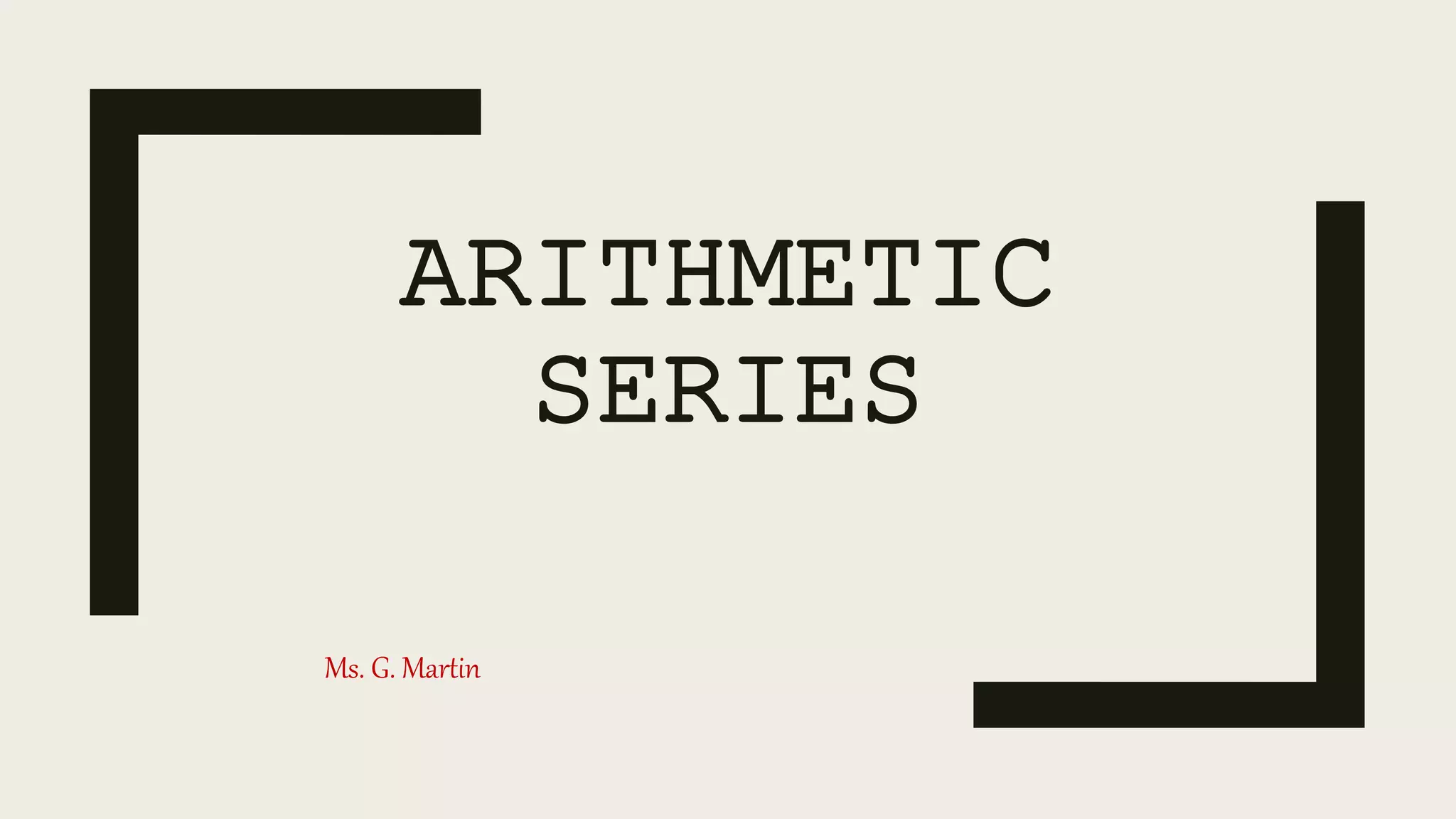 Arithmetic series | PPT