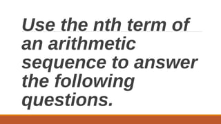 Arithmetic Series Problems Ppt