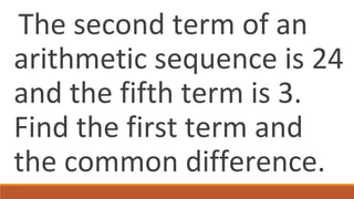 Arithmetic series problems | PPT