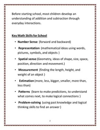 Arithmetic skills | DOCX | Educational Assessment | Education