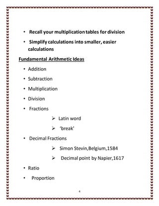 Arithmetic Skills Docx