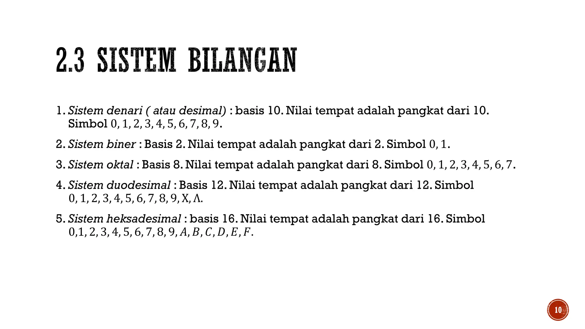Aritmatika, Desimal, Pangkat, Sistem Bilangan Komputer | PDF