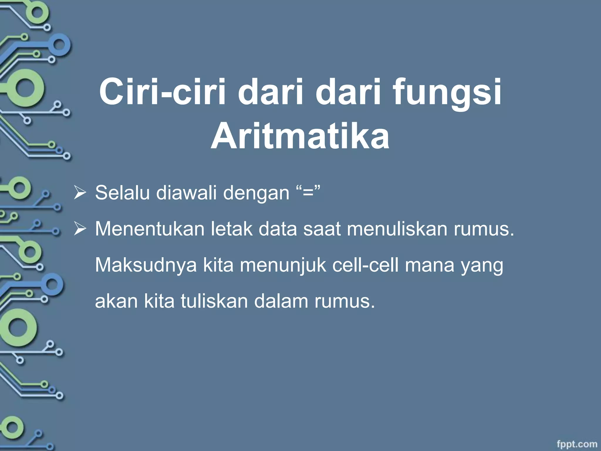 Aritmatika dan statistika ms. excel | PPTX