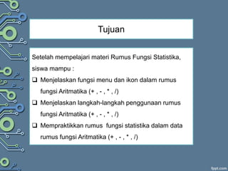 Aritmatika dan statistika ms. excel | PPTX