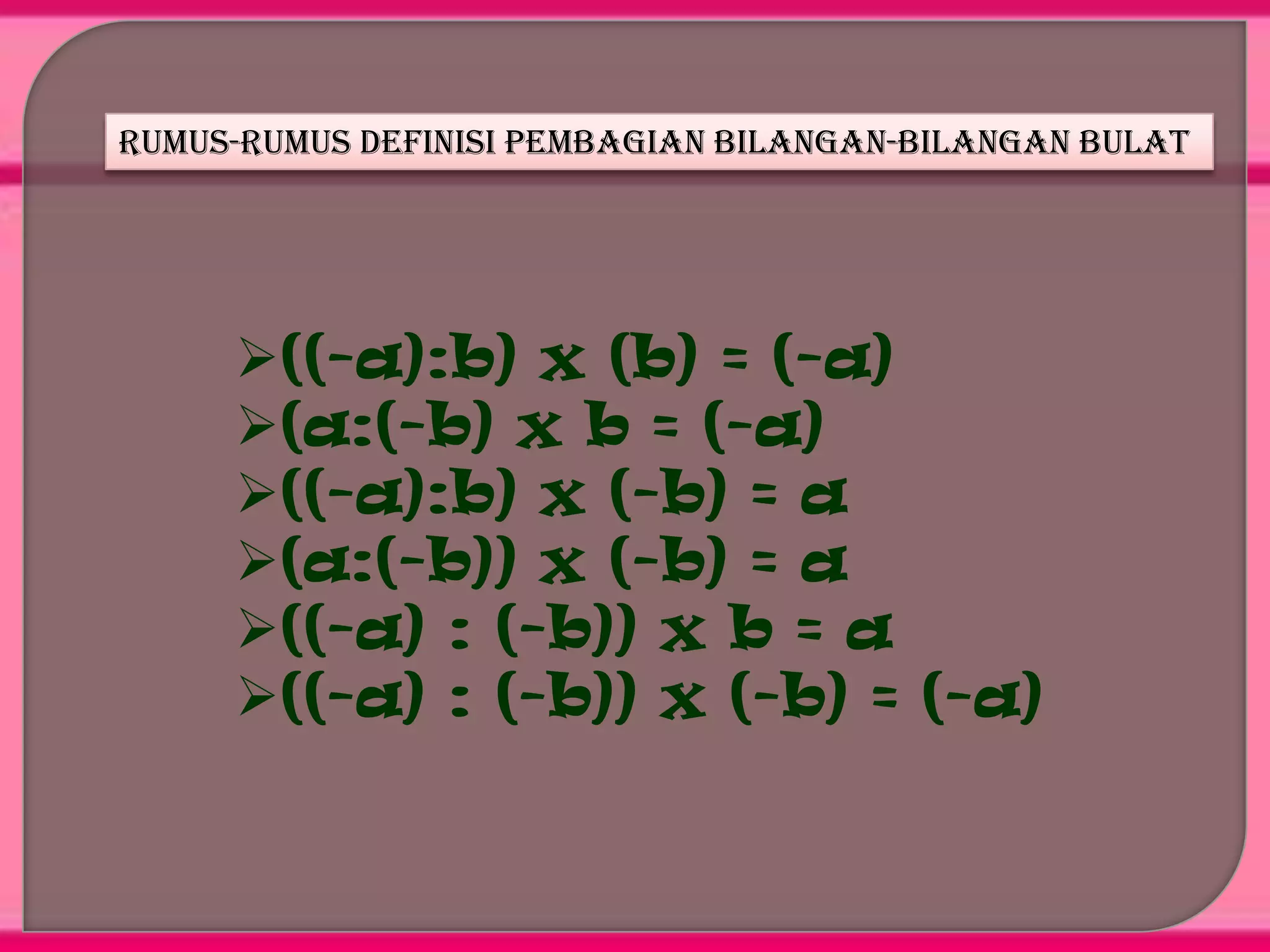 Perkalian dan Pembagian Bilangan Bulat | PPTX