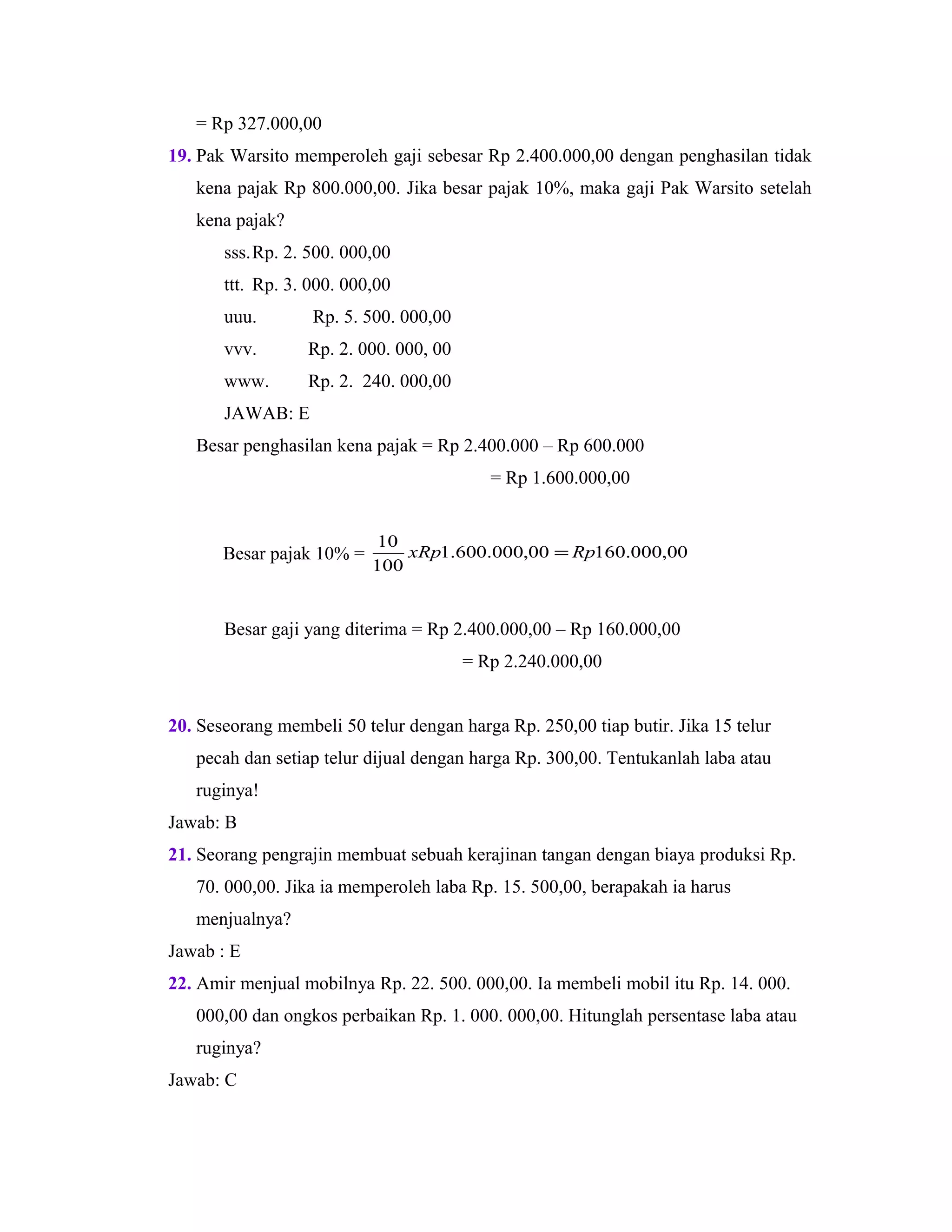 Rumus VB Aritmatika sosial | PDF