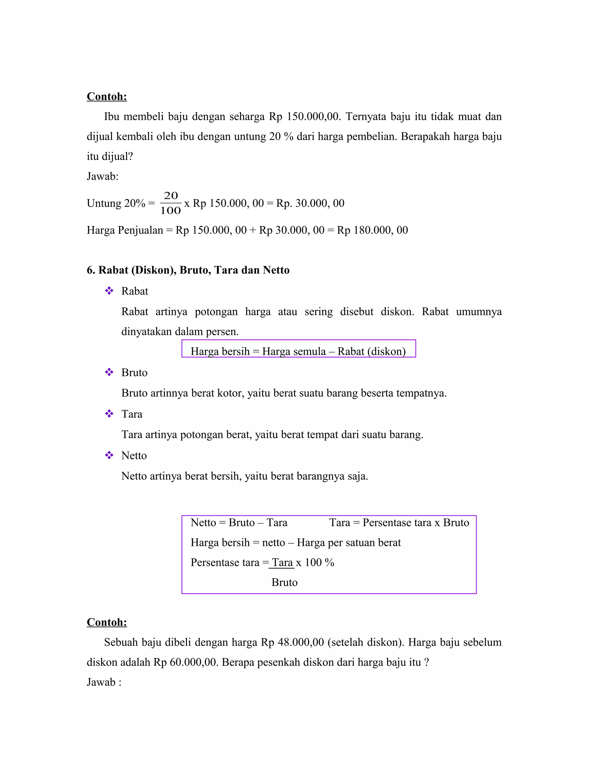 Rumus VB Aritmatika sosial | PDF