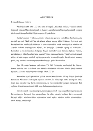 Aritoteles - Tugas Psikologi UNJ - Logika dan Filsafat Manusia | DOCX