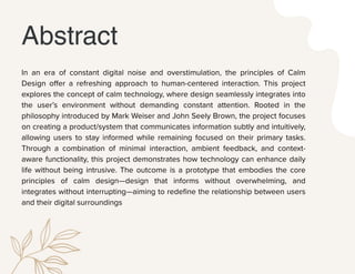 A Graphic Designing Project on "Calm Design" | PDF