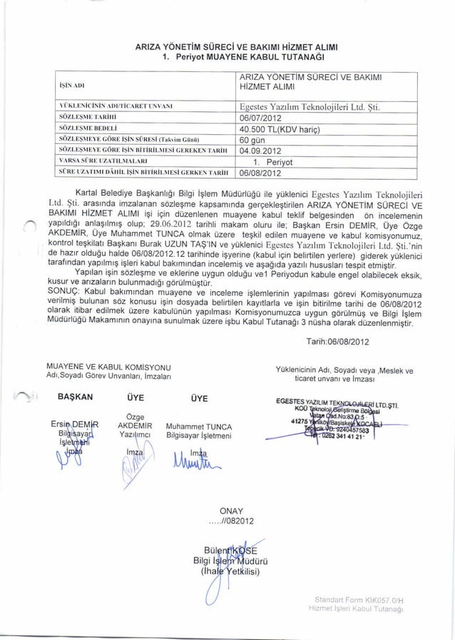 Ariza Yonetim Hizmet Alimi | PDF