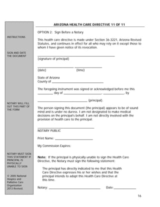 Arizona Advance Directive | PDF