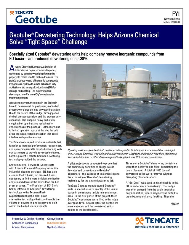 Arizona chemical tight space solution | PDF