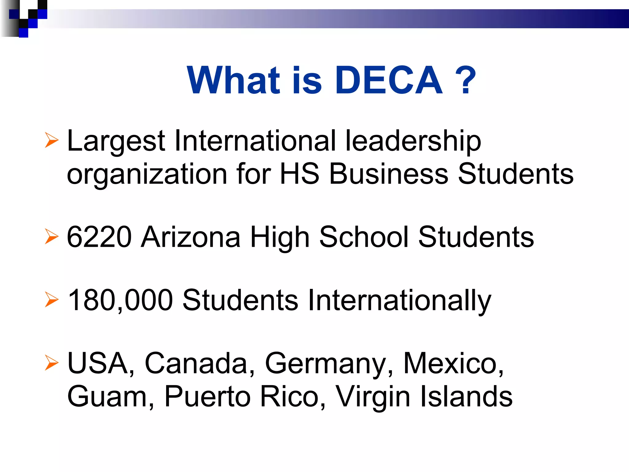 Arizona DECA Class Presentation 2010 | PPT