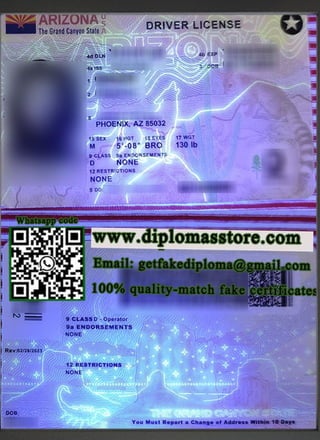 Arizona Driver license, make Arizona fake I.D. | PDF