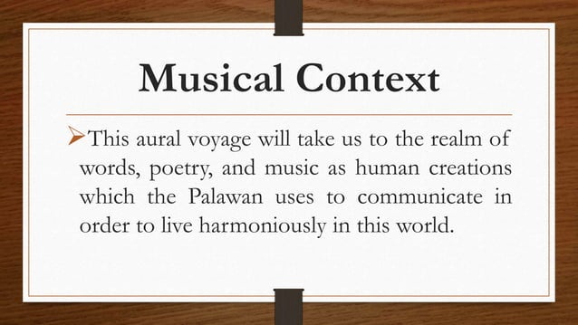 Music of Palawan | PPTX | Music | Entertainment