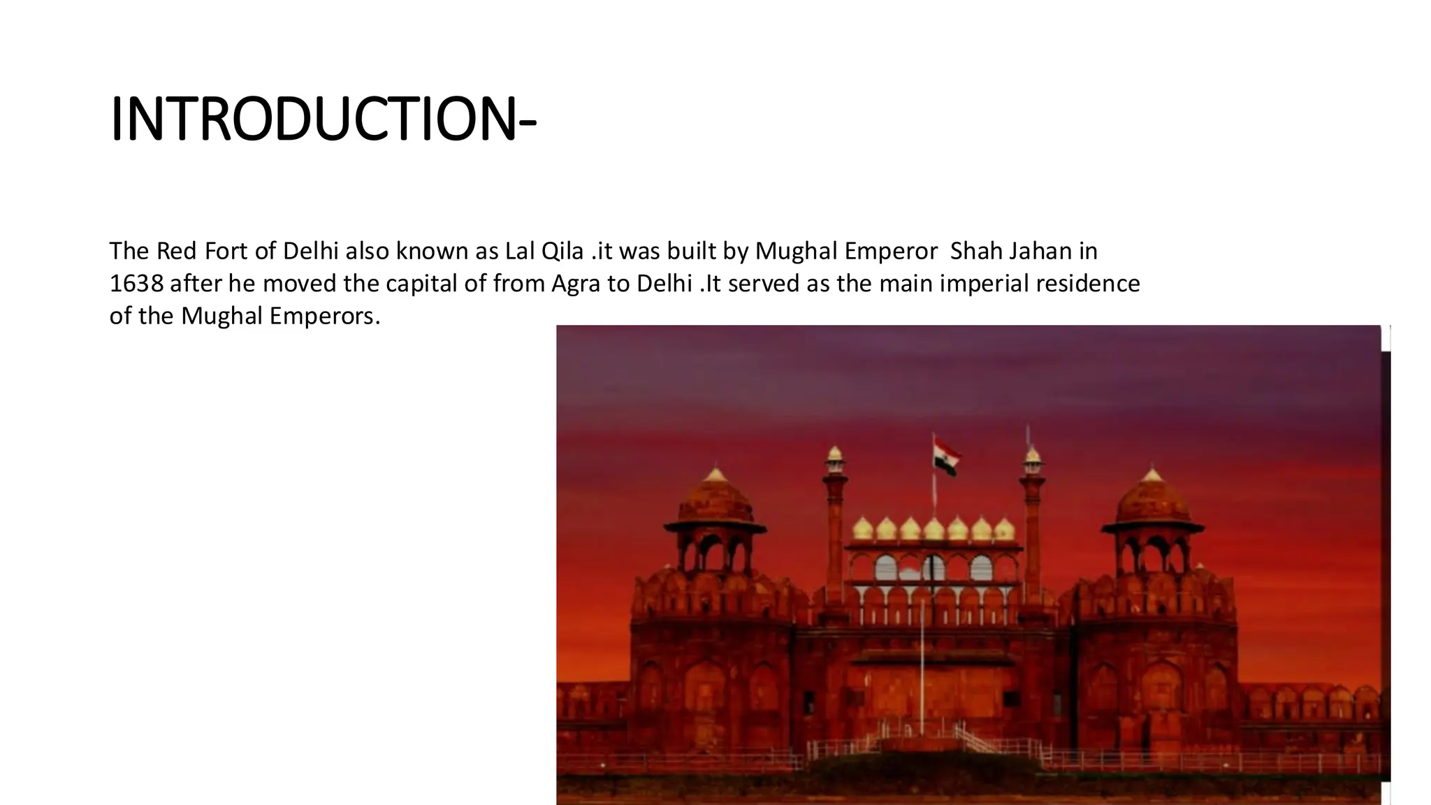 Ppt on red fort for civil engineering students betch | PDF