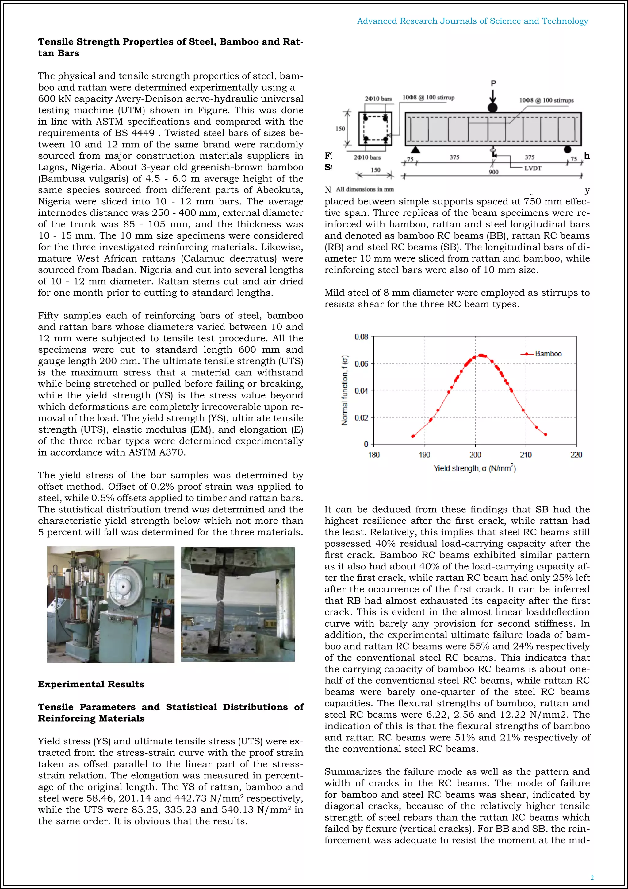A STUDY OF STEEL, BAMBOO AND RATTAN AS REINFORCING BARS | PDF