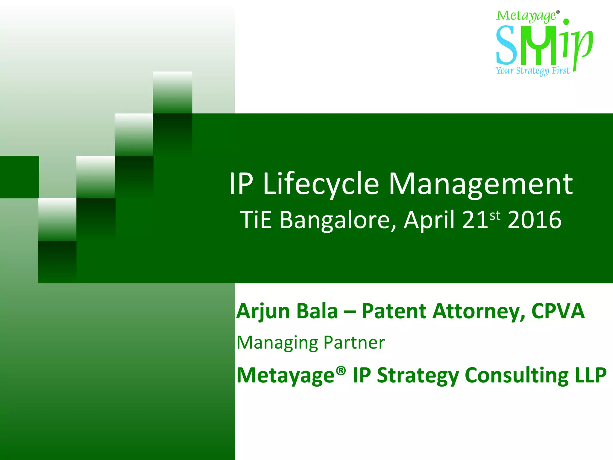 Arjun Bala-TiE-Bangalore-21st-April-16 | PPT