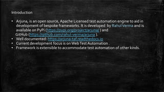 Arjuna - The Case of Web UI Automation with Selenium | PPT