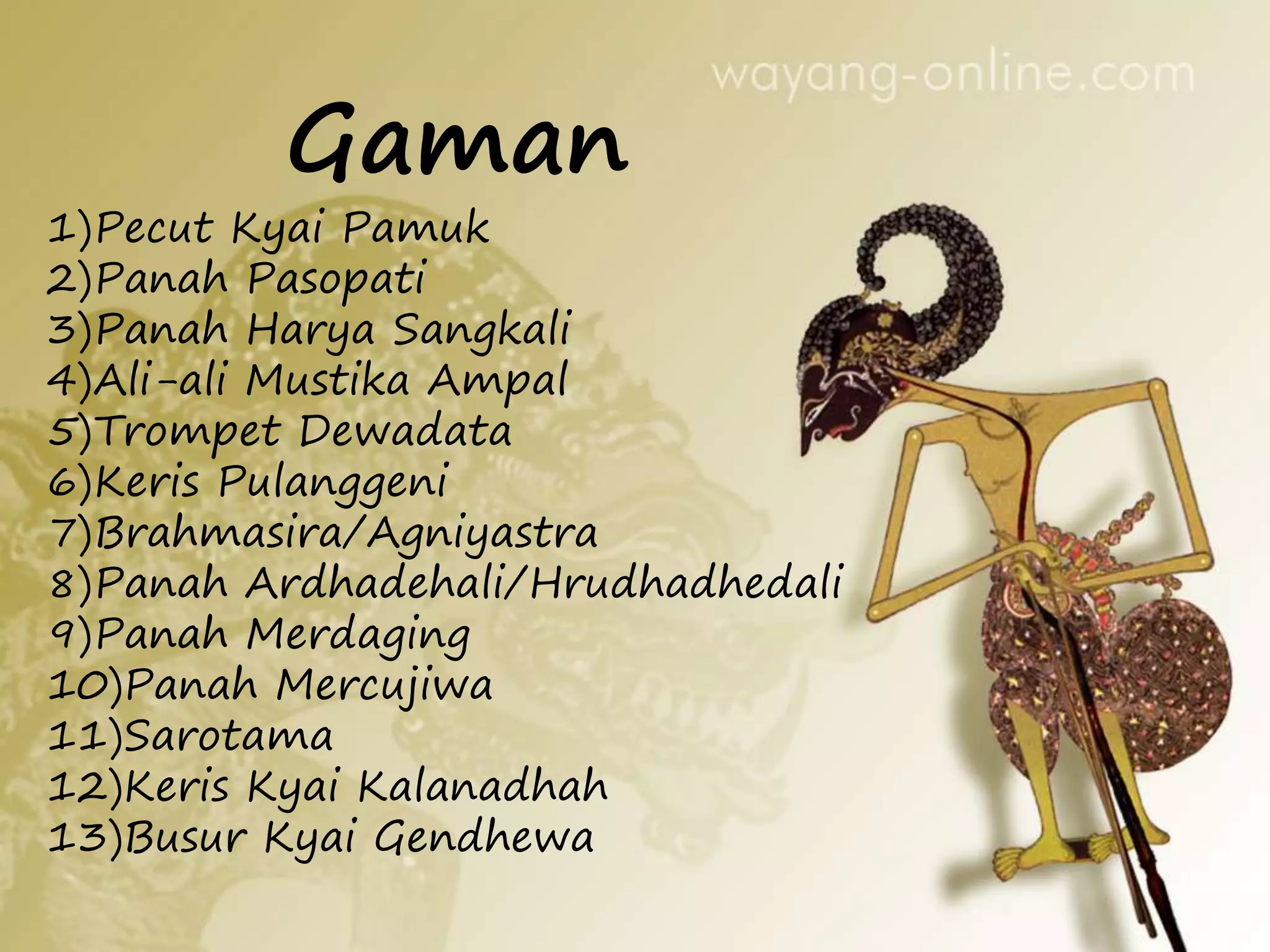 Wayang Arjuna - Arjuna Puppet | PPT