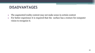 Marker less augmentedd reality using computer vision | PPTX