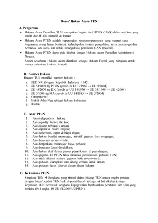 Dasar Hukum Tata Usaha Negara (TUN) | PDF