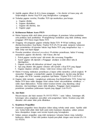 Dasar Hukum Tata Usaha Negara (TUN) | PDF