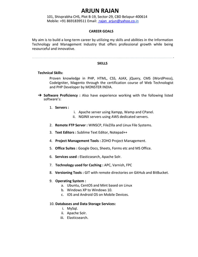 ARJUN RAJAN Resume Updated - 19Feb2017 | PDF