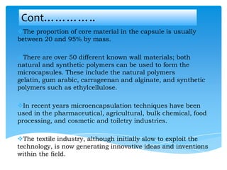 Microencapsulation in dyeing | PPTX