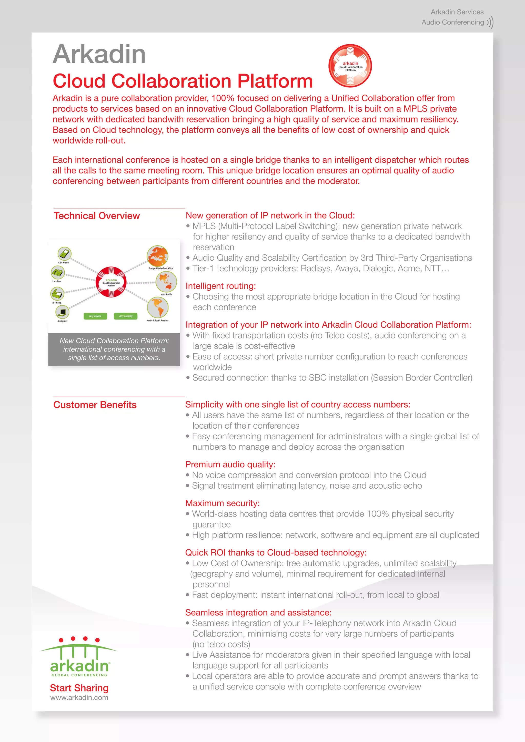 Arkadin Cloud Collaboration Platform | PDF