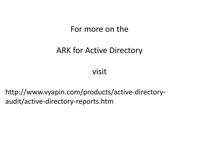 Active Directory Auditing And Reporting Tool Ppt