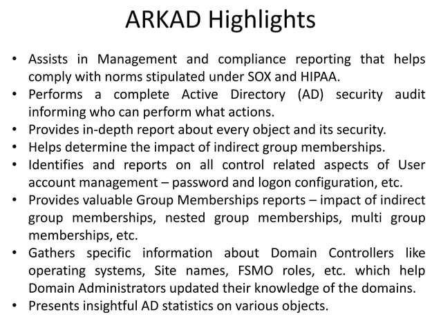 Active Directory Auditing And Reporting Tool Ppt