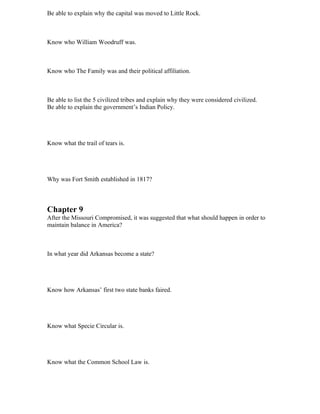 Arkansas history final study guide | DOC