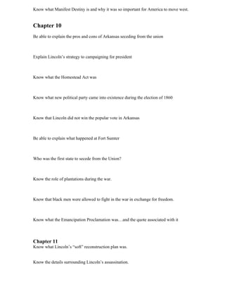 Arkansas history final study guide | DOC