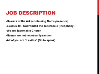 Arkbearers - Carrying God's Presence - Sermon - Numbers 1:21 | PPT