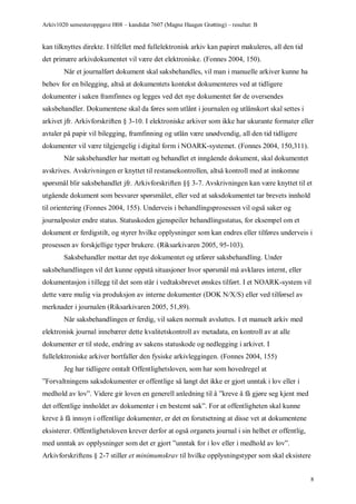 Arkiv1020 - Arkivdanning, organisasjon og rutiner - Seminaroppgave | PDF