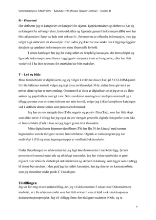 Arkiv1050 - Arkivbevaring og arkivbeskrivelse - Semesteroppgave | PDF