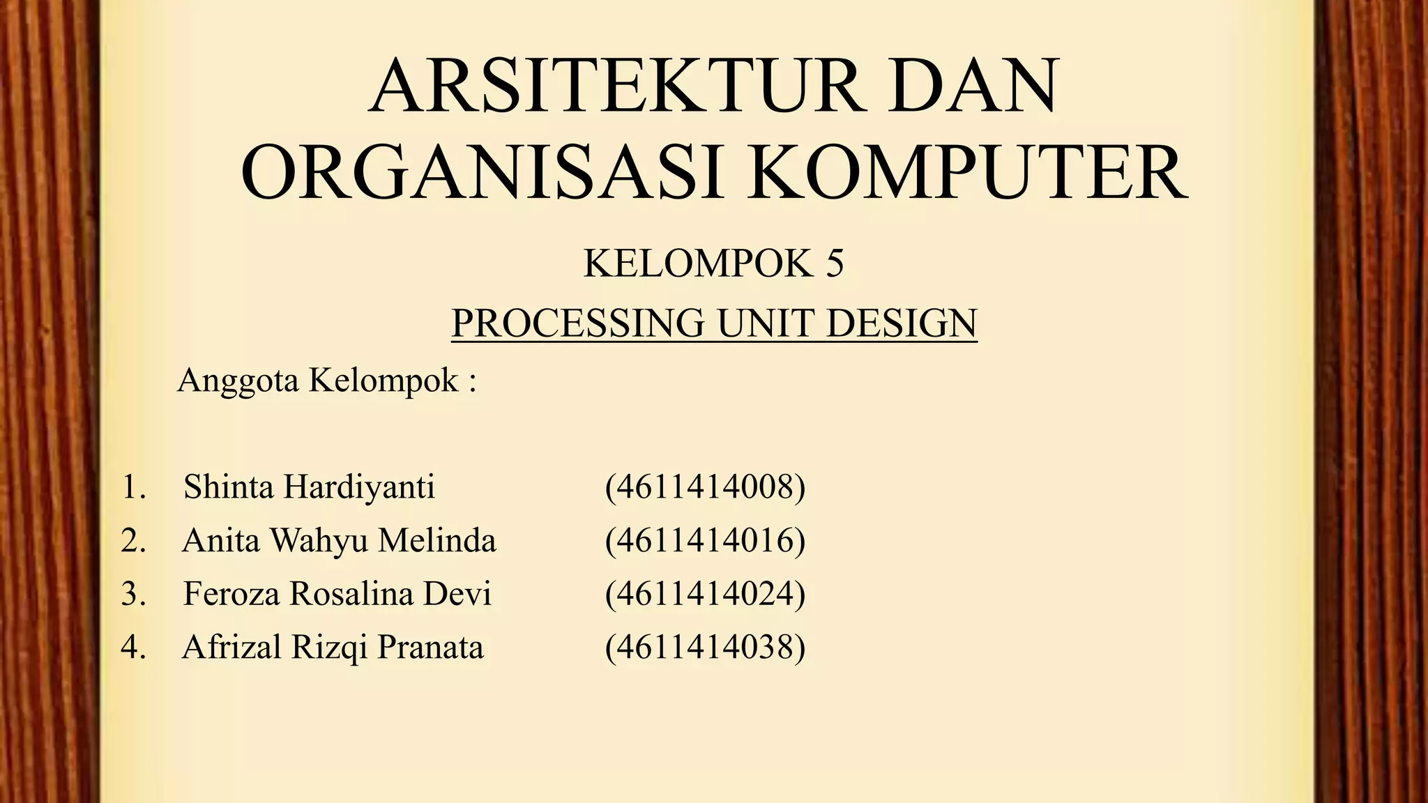 Processing Unit Design Arsitektur dan Organisasi Komputer | PPTX