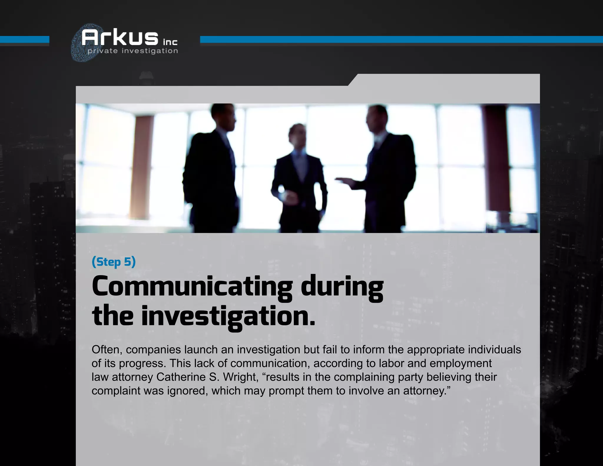 Steps to a Successful Workplace Investigation | PPT