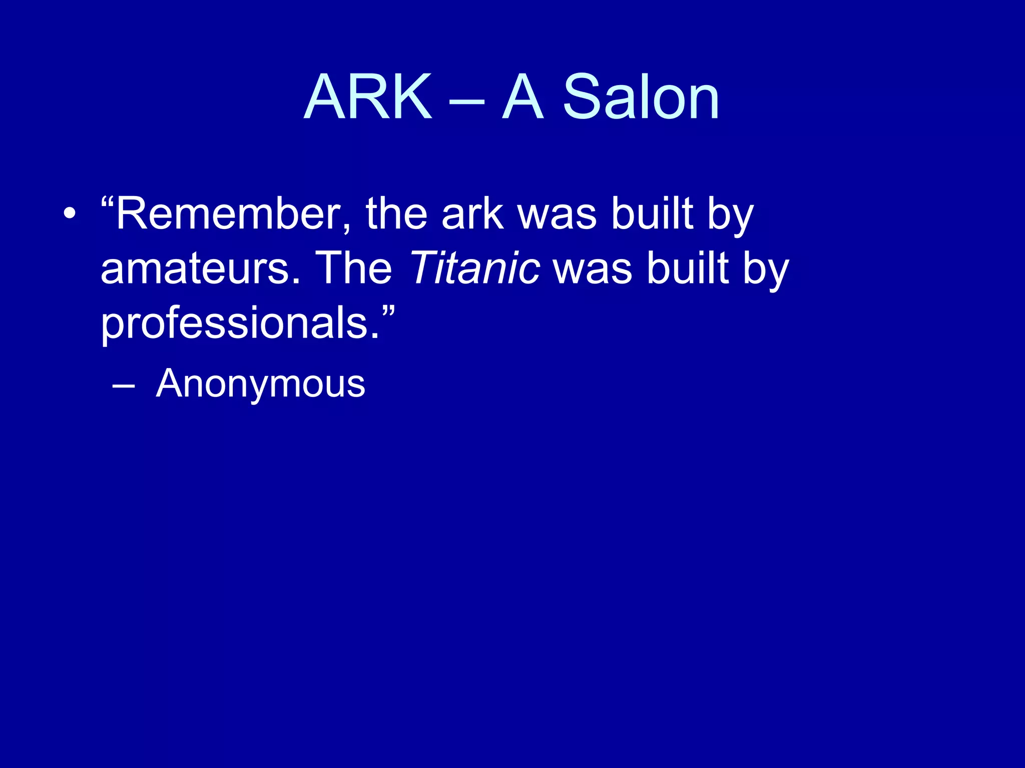 Ark Vision – Ark Mission | PPS