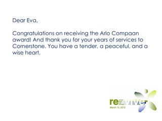 Arlo compaan award | PPTX