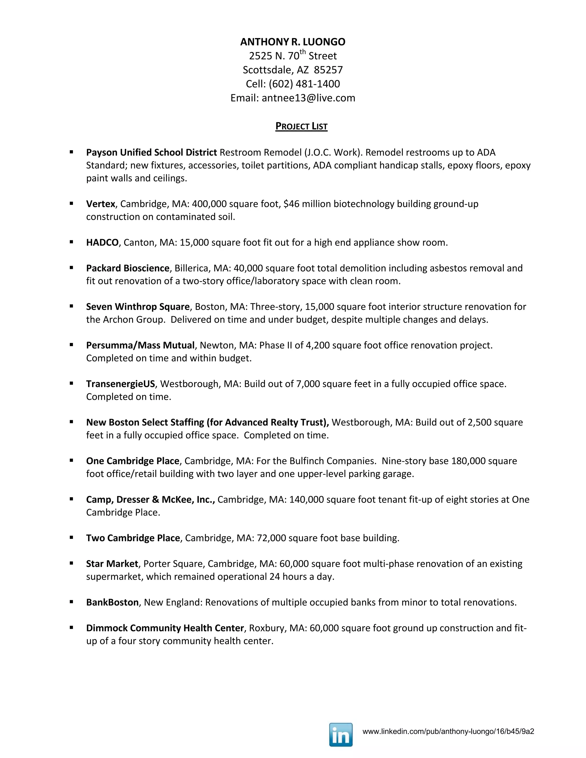 Arl Project List | PDF | Civil Engineering Industry | Industries