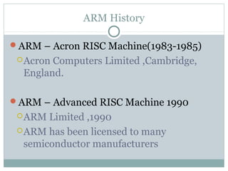 ARM - Advance RISC Machine | PPT
