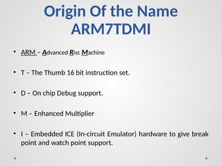 ARM introduction registers architectures | PPTX