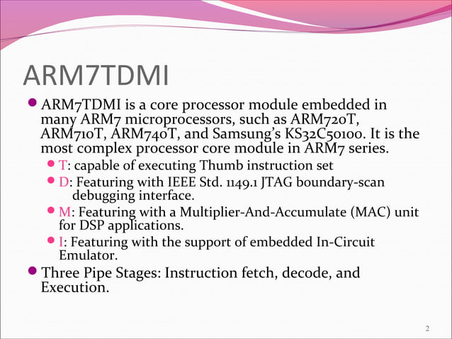 ARM7TDM | PPT | Operating Systems | Computer Software and Applications