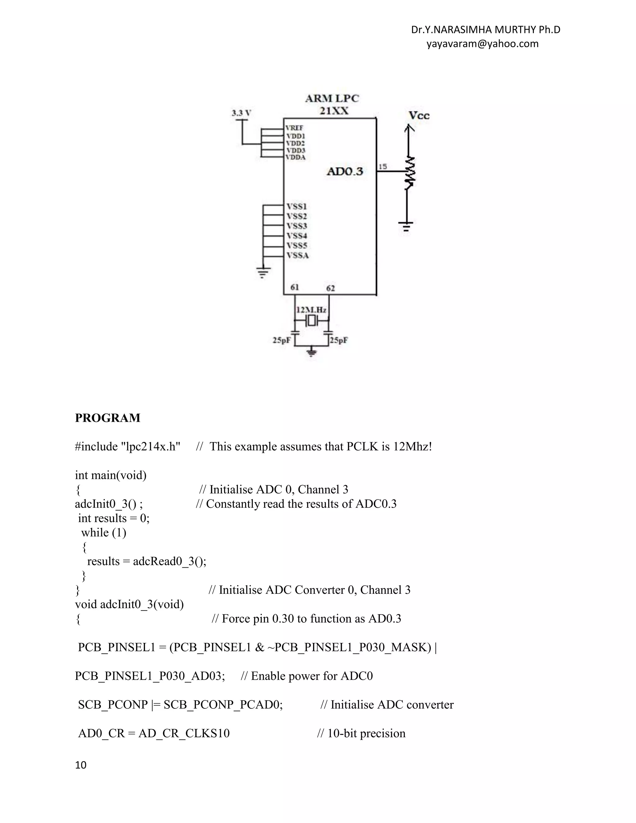 Arm7 Interfacing examples | DOCX