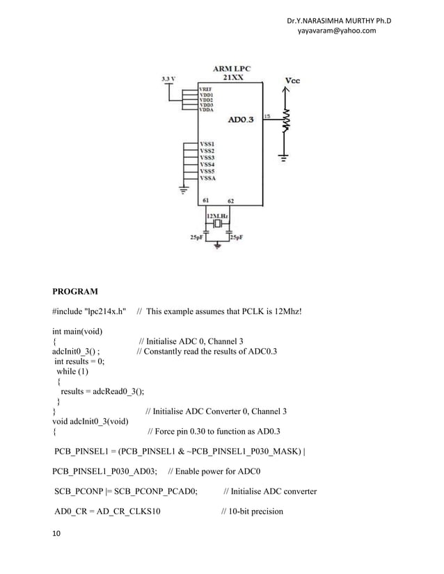 Arm7 Interfacing examples | DOCX