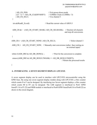 Arm7 Interfacing examples | DOCX